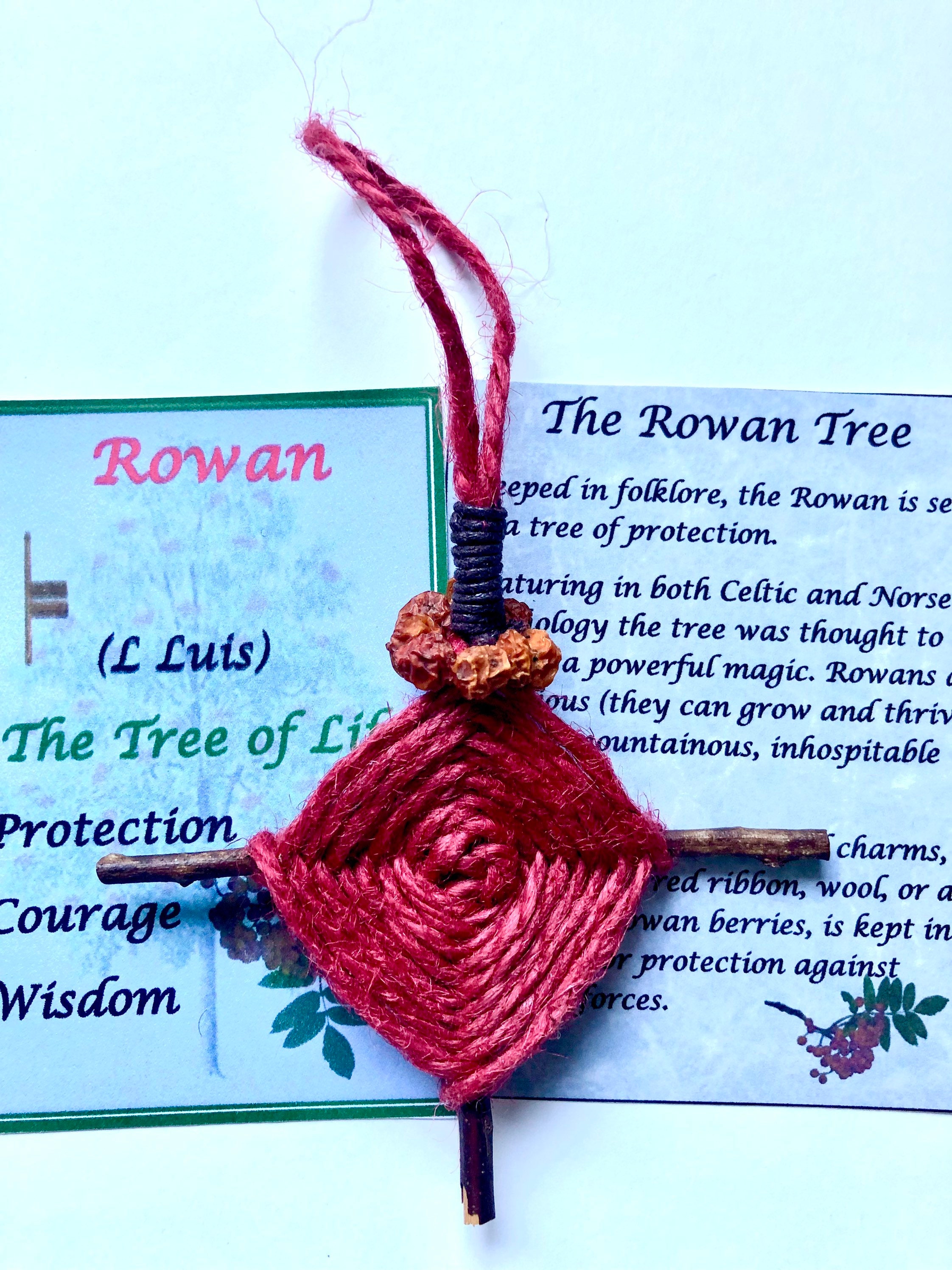 Rowan Wood Cross Protection Talisman for the Home Good Luck - Etsy