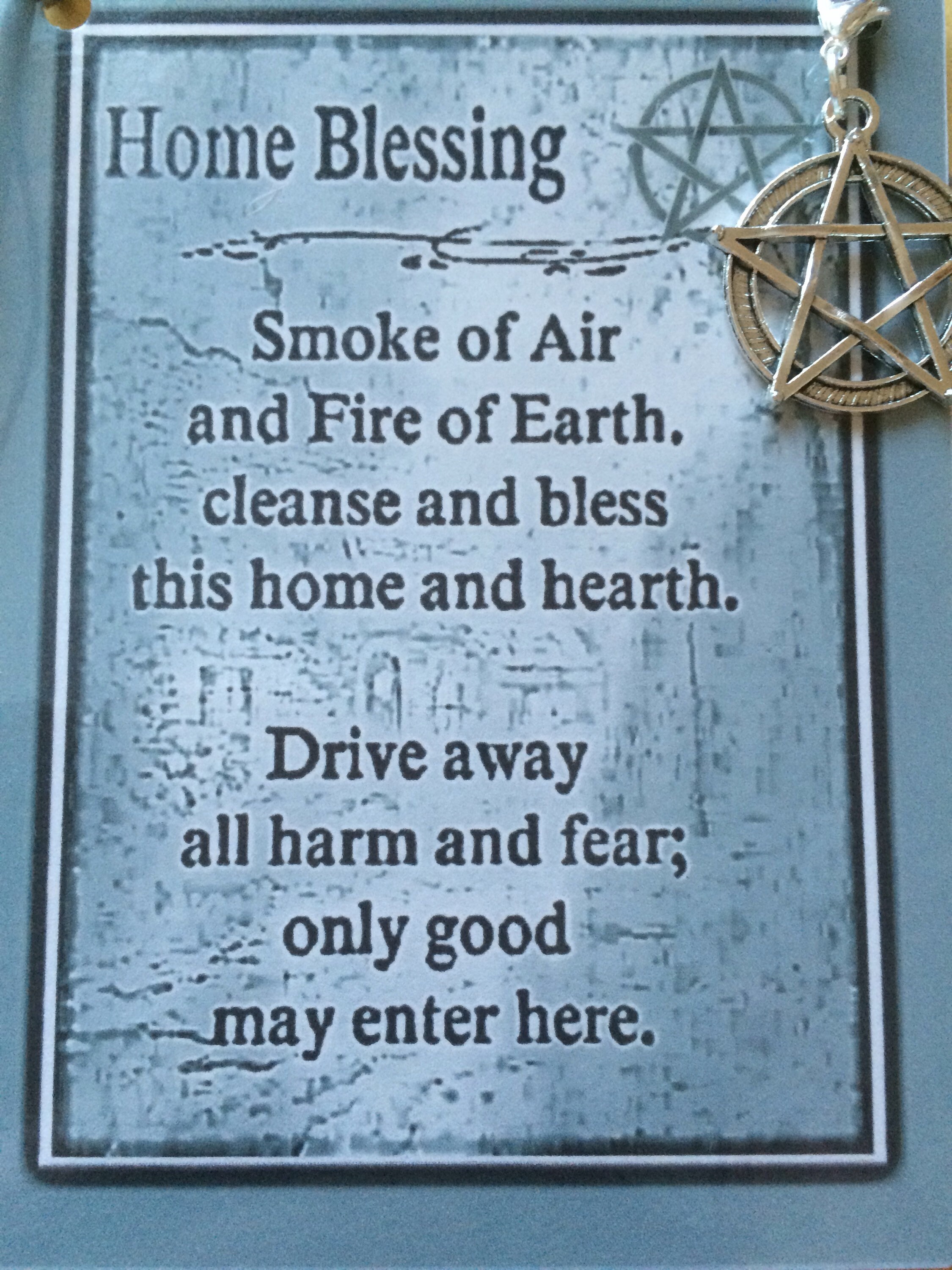 Home Protection Spell Chant Home Blessing Pentacle Charm | Etsy UK