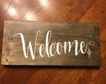 Wooden welcome sign | Etsy