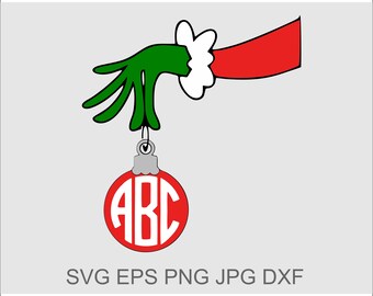 Grinch monogram svg | Etsy