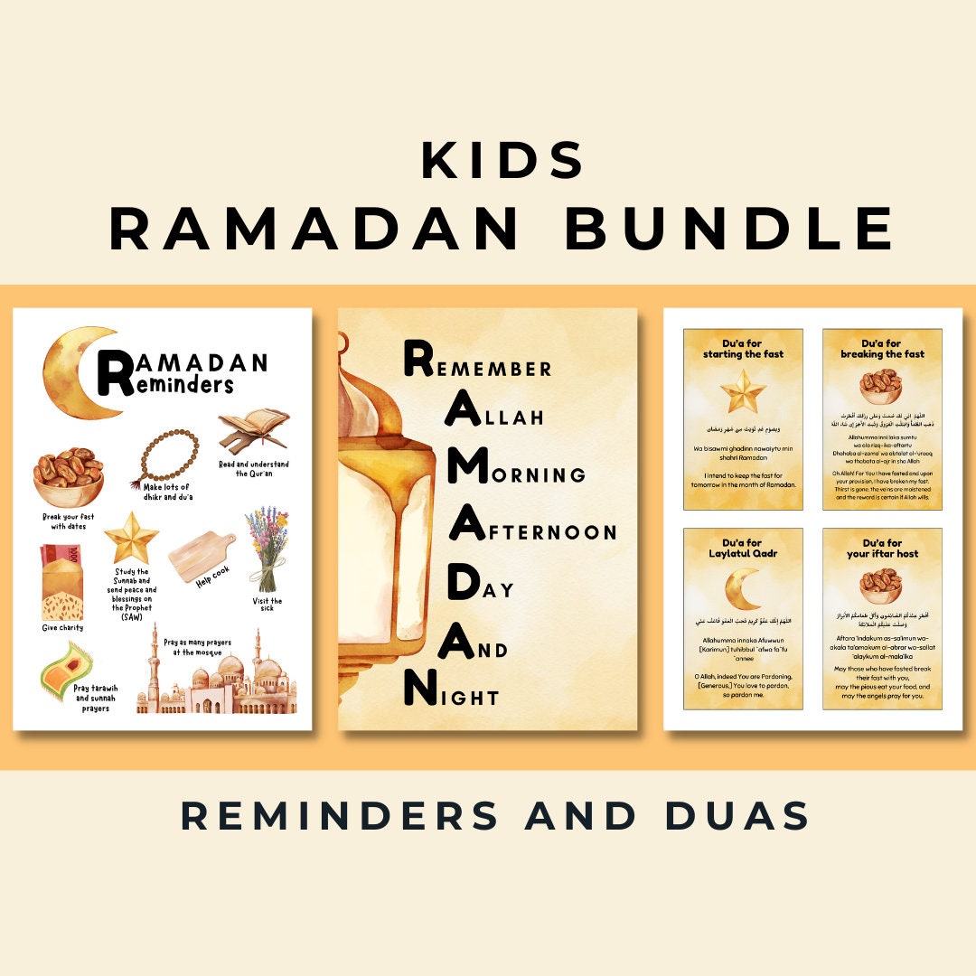 Kids Ramadan Bundle, Kids Ramadan Posters, Ramadan Print, Islamic Wall ...