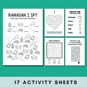 Ramadan Activity Book Printable for Kids 30 Fun Islamic Activities Coloring Pages Ramadan Crafts ...