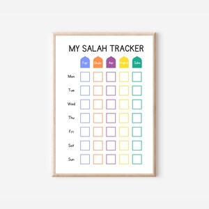 Salah Tracker Islamic Kids Printable Weekly Prayer Tracker Muslim ...
