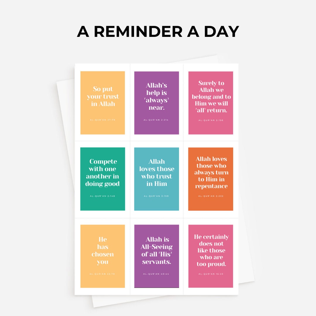 30 Quran Reminder Flashcards Kids Ramadan Printables, Islamic ...