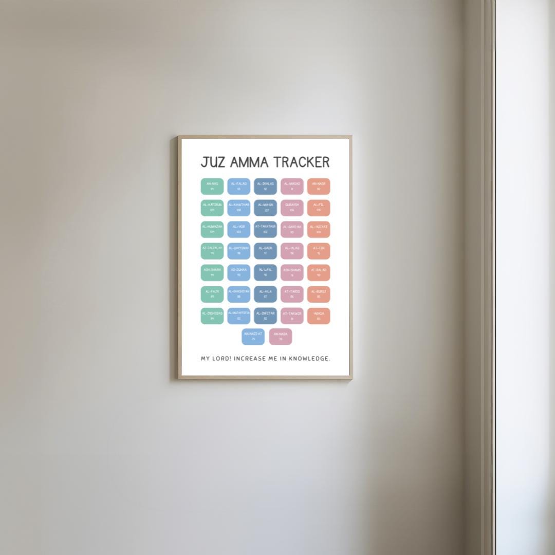Juz Amma Tracker Islamic Printable Quran Memorization Chart Muslim ...