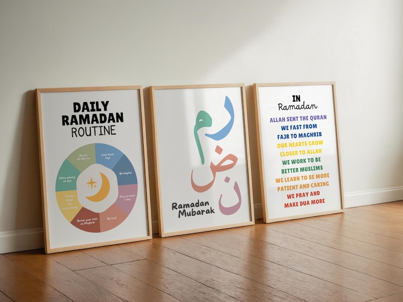 Ramadan Wall Art Bundle Islamic Printable Set Arabic Calligraphy ...