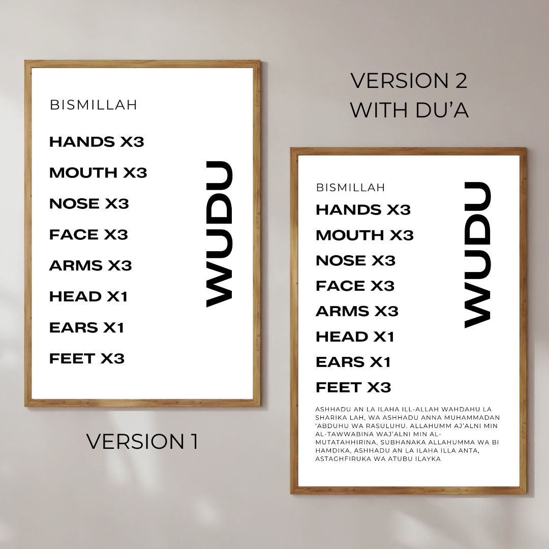 Wudu Poster Islamic Educational Poster Wudu Steps Minimal Wudu Guide ...