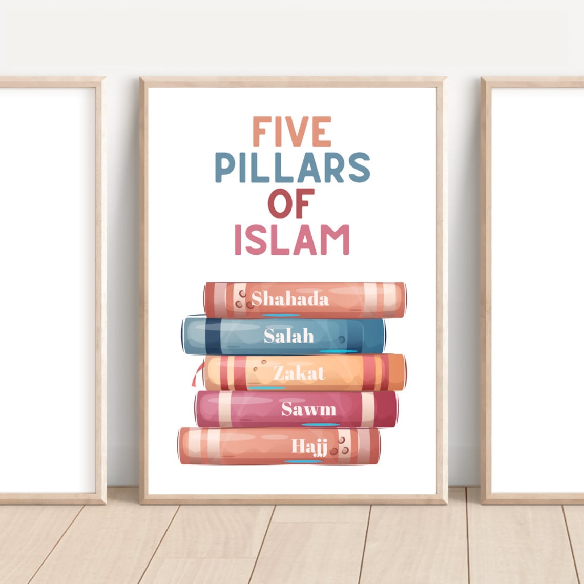 5 Pillars of Islam Wall Art Printable Muslim Kids Educational Poster, Islamic Printable, Islamic ...