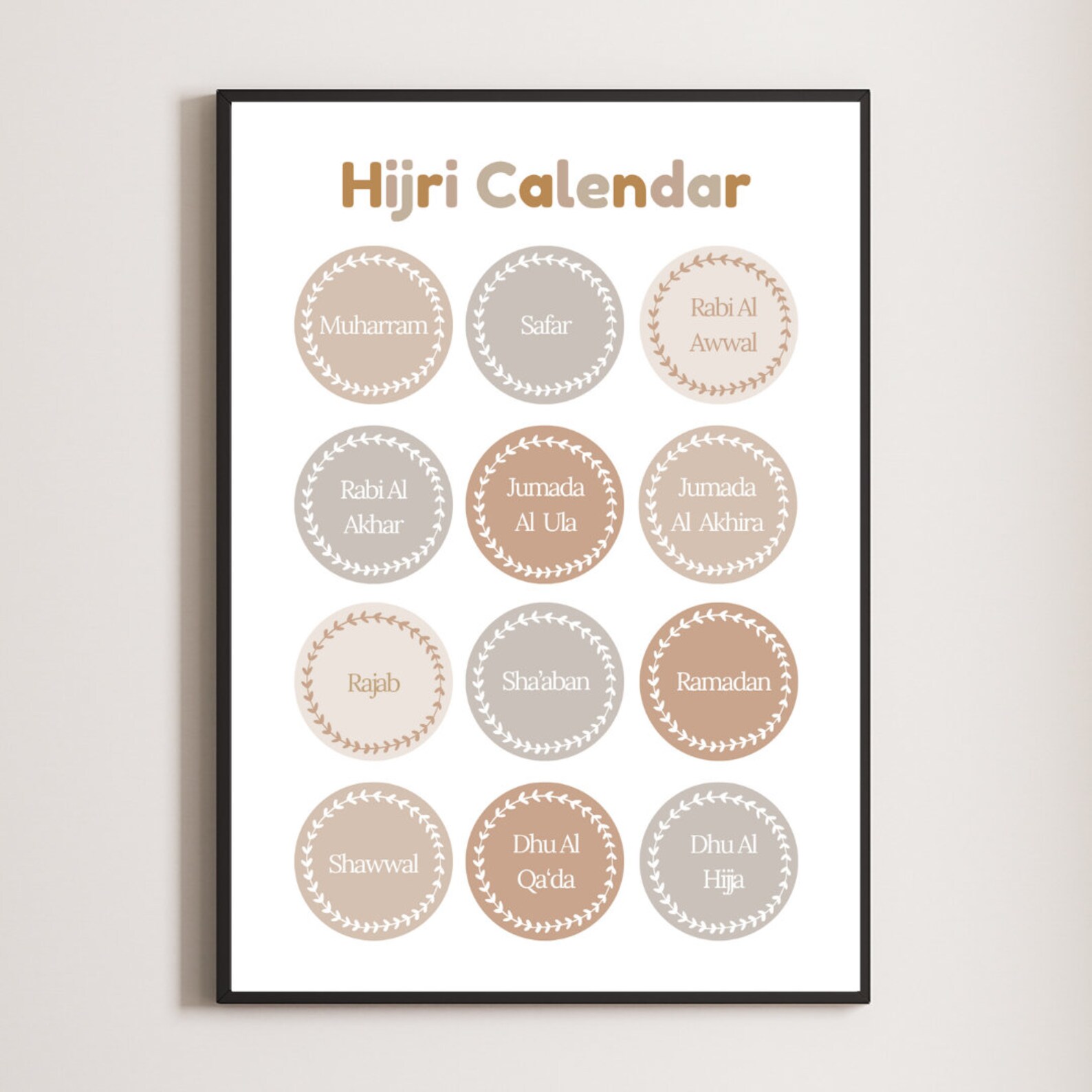 Islamic Calendar Hijri Calendar Islamic Months Islamic Poster Kids ...
