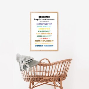 Be Like the Prophet Muhammad Muslim Kids Printable Childrens Wall Art ...