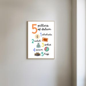 5 Pillars of Islam Educational Poster for Kids | Muslim Digital ...