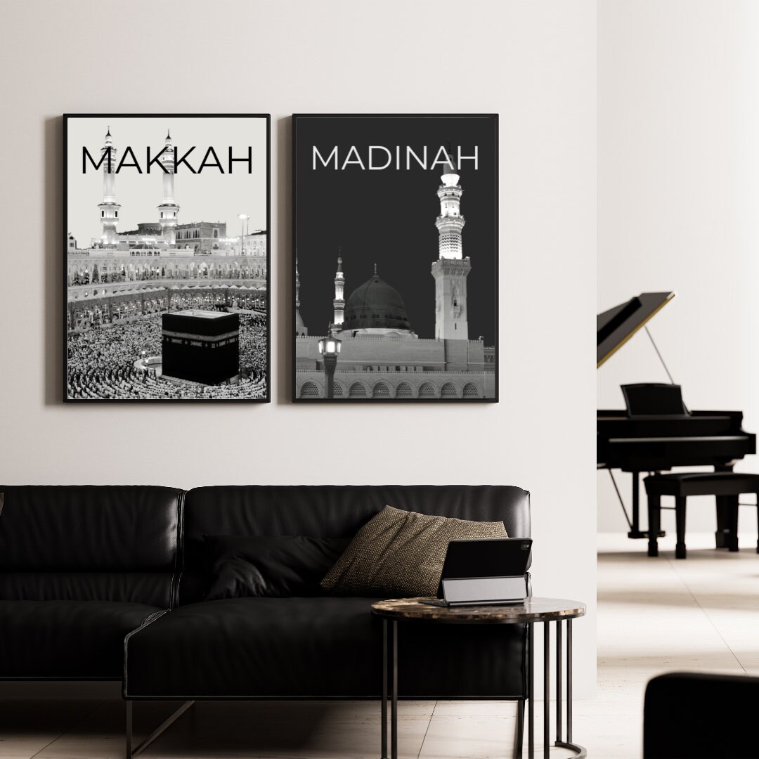 Masjid Al Haram and Masjid an Nabawi Islamic Art Prints Kaaba Prophets ...