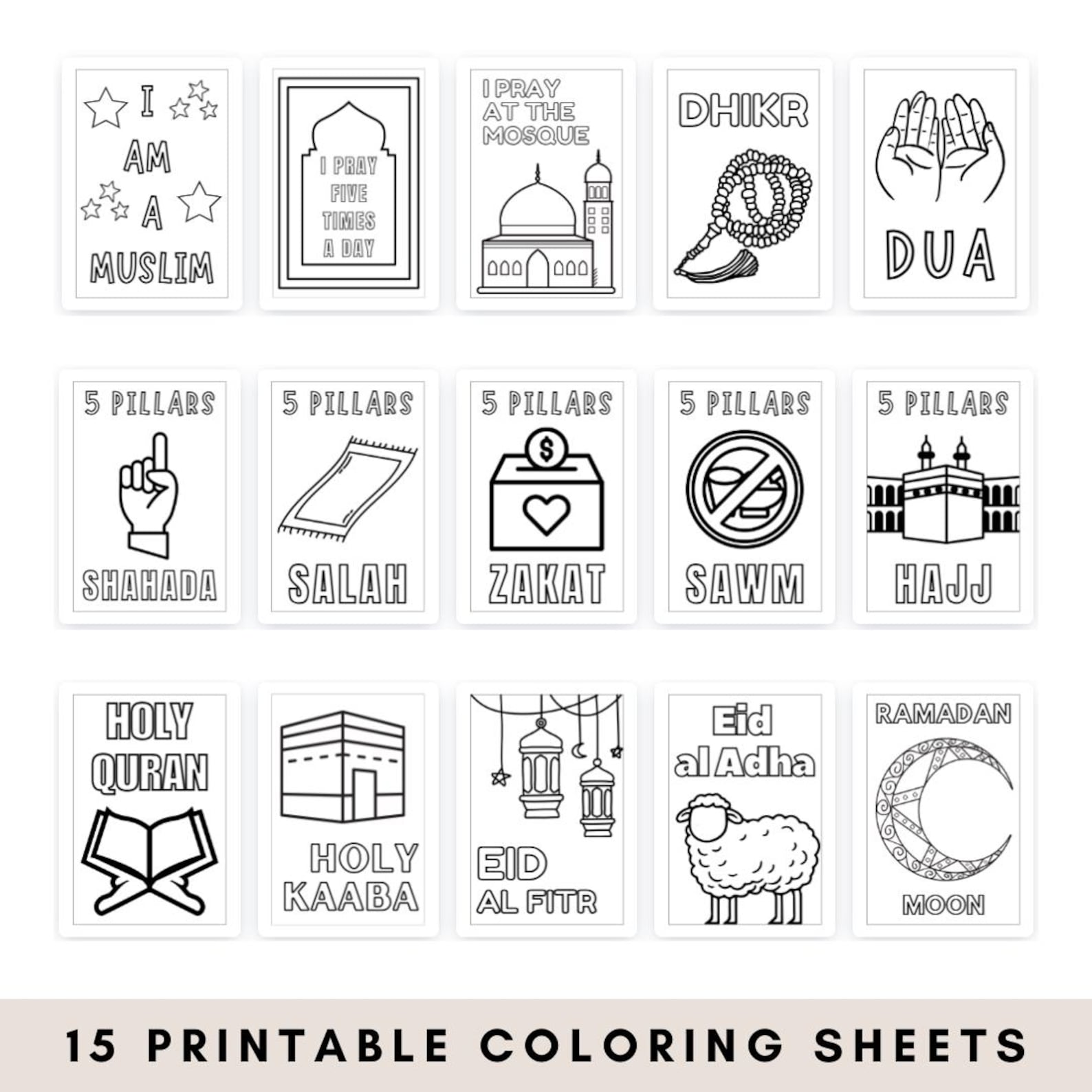 Kids Islamic Coloring Pages Printable Islamic Educational Muslim ...