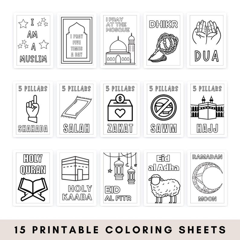 Kids Islamic Coloring Pages Printable Islamic Educational Muslim ...