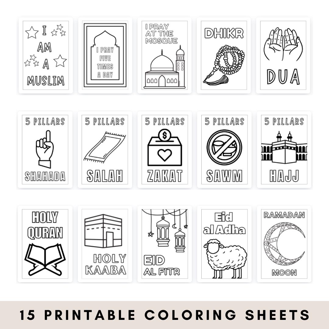 Kids Islamic Coloring Pages Printable Islamic Educational Muslim ...