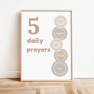 Muslim 5 Daily Prayers Islamic Wall Art Print Five Salahs Islamic ...