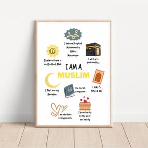 I Am A Muslim Islamic Wall Art Printable Kids Educational Islamic ...