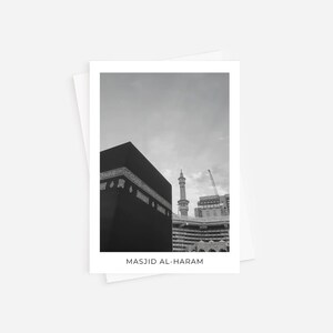 Masjid Al Haram Kaaba Minimalist Wall Art Printable | Black & White ...