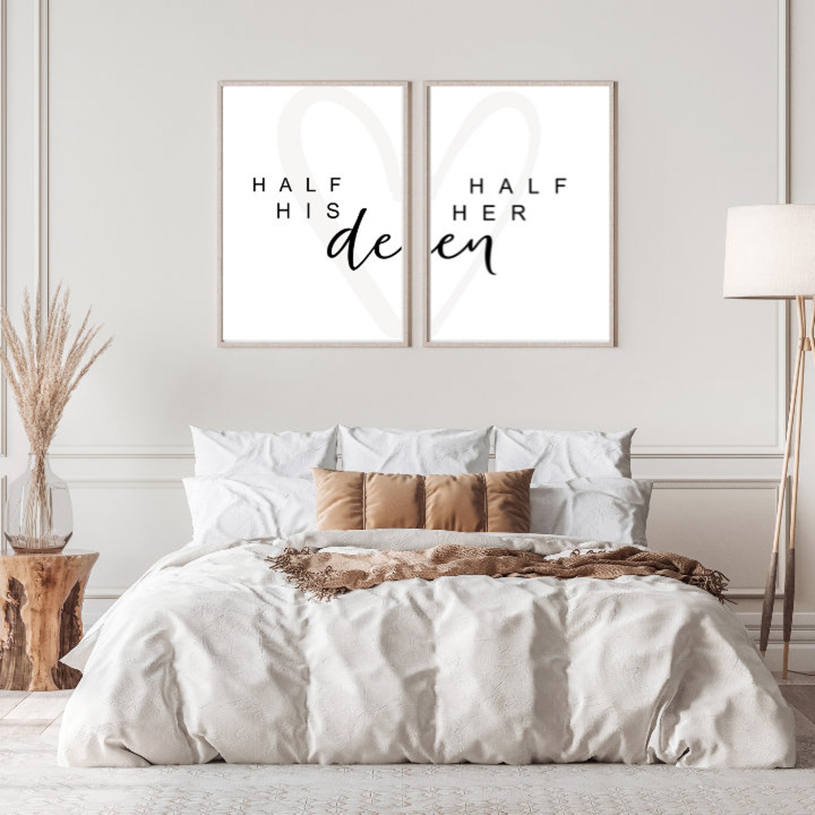 Half His Deen Half Her Deen Islamic Wall Art Modern Muslim Home Decor ...