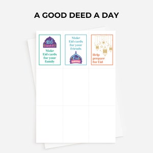 Ramadan Good Deed Cards for Kids Printable Islamic Activity 30 Daily ...