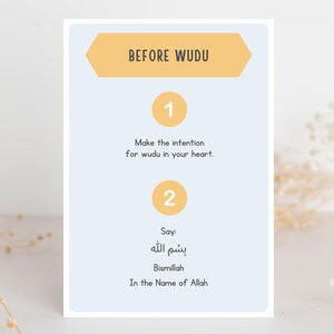 Learn How to Make Wudu Flashcards Printable Step by Step Wudu Guide the ...