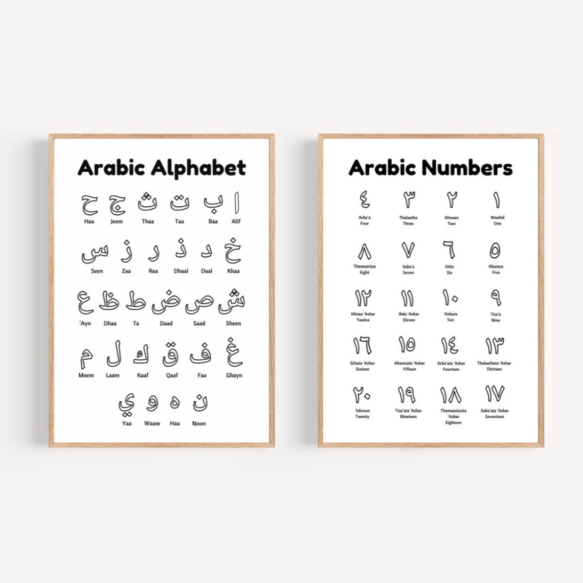 Arabic Alphabet & Numbers Coloring Sheets for Kids | Educational ...
