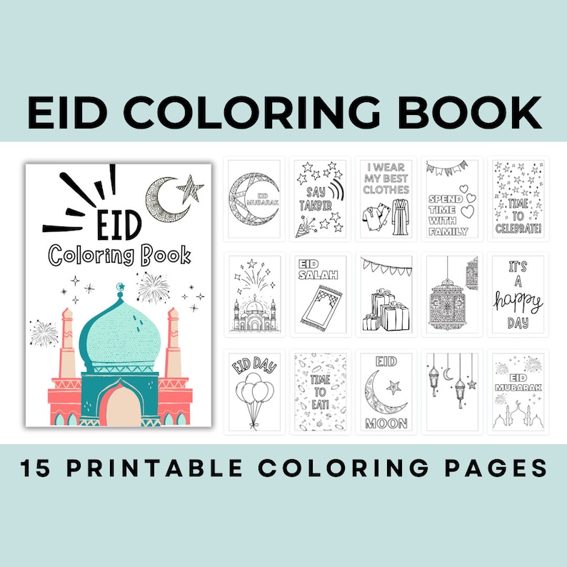 Kids Eid Ramadan Coloring Pages - Eid Ramadan Activity Book for Kids ...