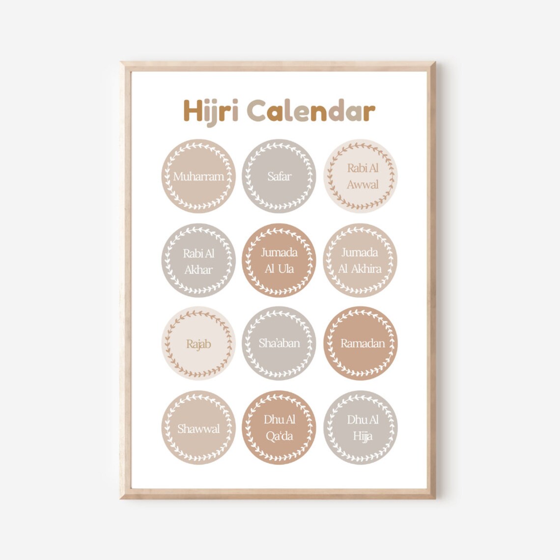 Islamic Calendar Hijri Calendar Islamic Months Islamic Poster Kids ...