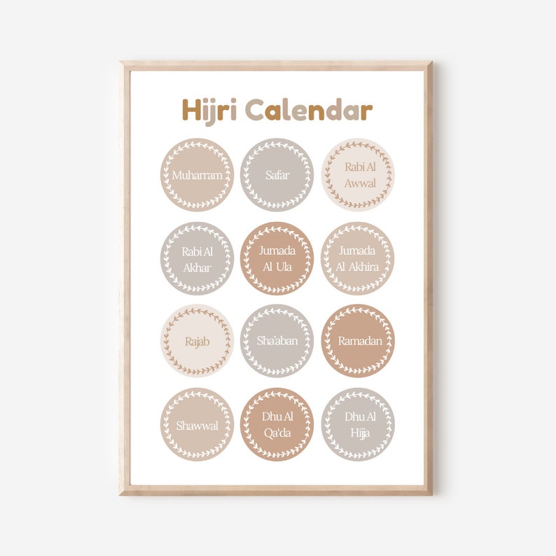 Islamic Calendar Hijri Calendar Islamic Months Islamic Poster Kids ...