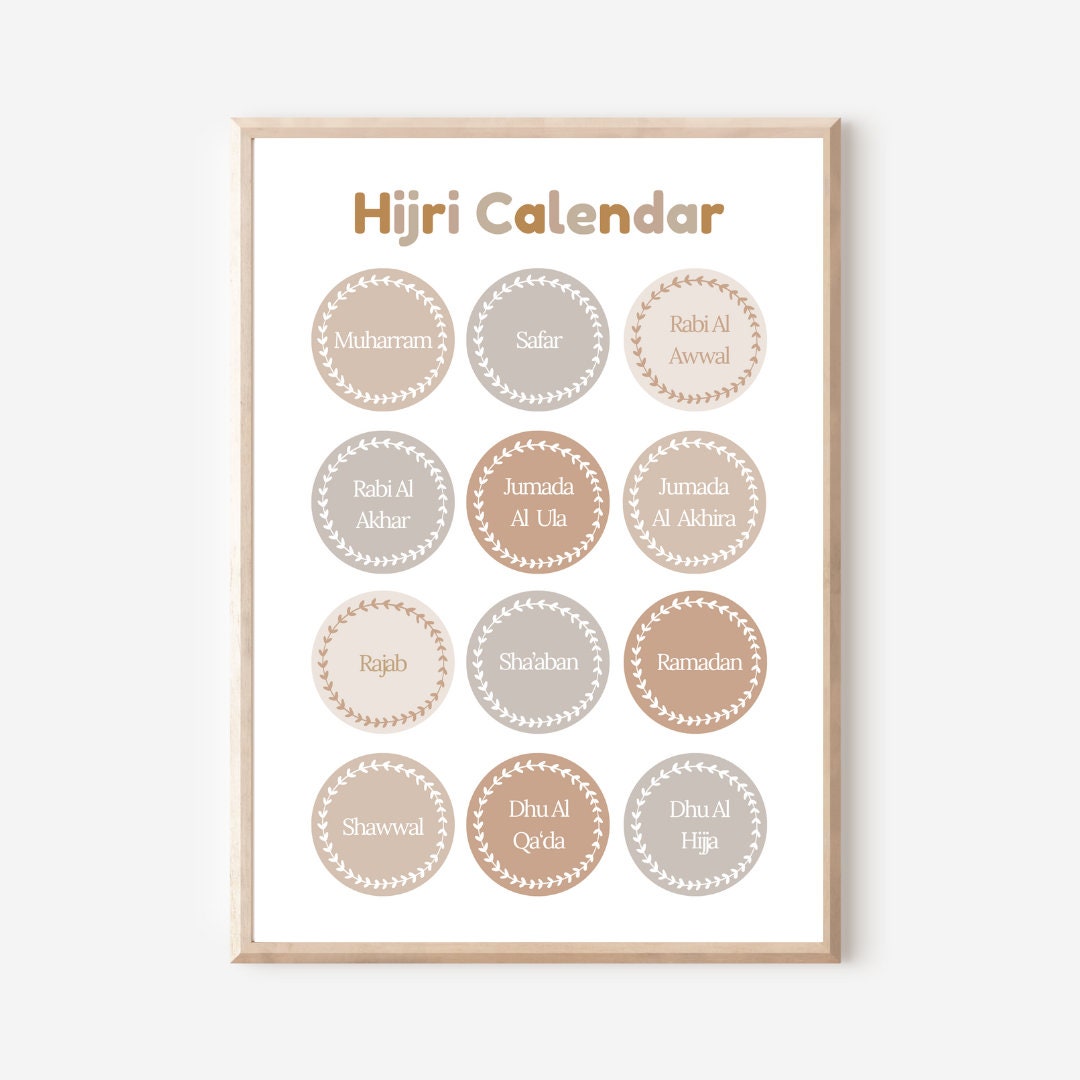 Islamic Calendar Hijri Calendar Islamic Months Islamic Poster Kids ...