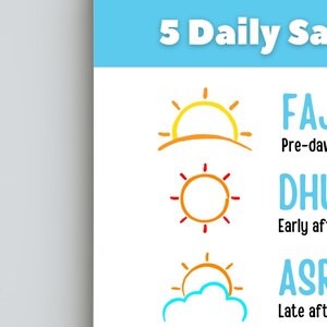 5 Daily Salahs Kids Digital Printable | Fun & Educational Islamic ...