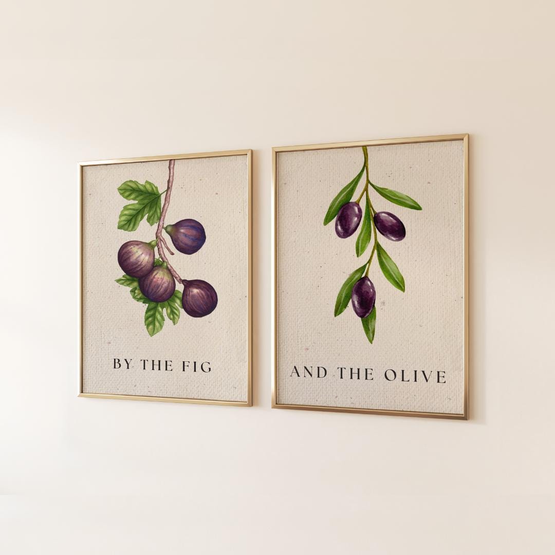 By the Fig and the Olive Quran Verse Wall Art Islamic Botanical Print ...