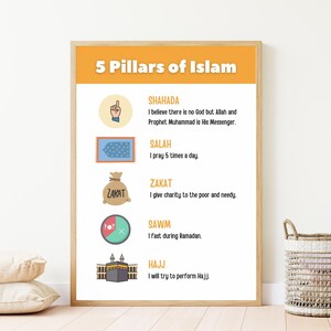 5 Daily Salahs and 5 Pillars of Islam Kids Digital Printable Set ...