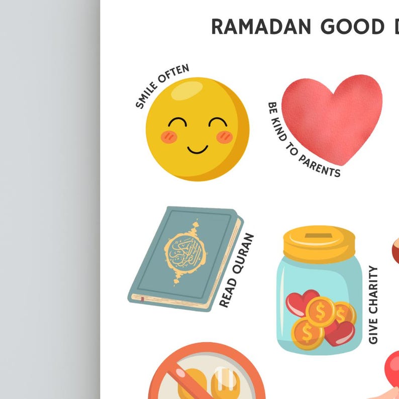 Ramadan Wall Art Set Islamic Prints for Kids Muslim Home Decor Ramadan ...