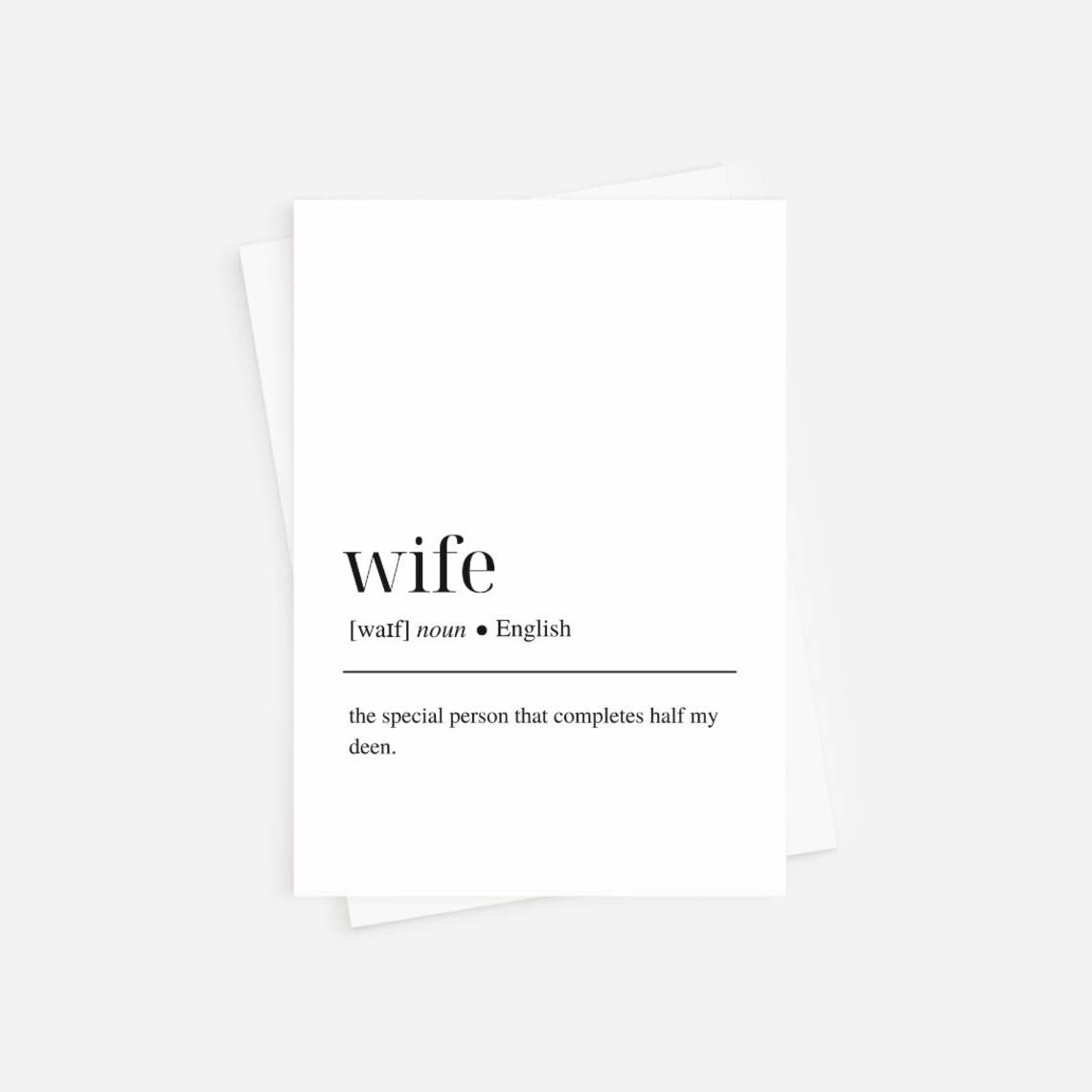 Muslim Wife Definition Printable Islamic Wall Art Minimalist Wife ...