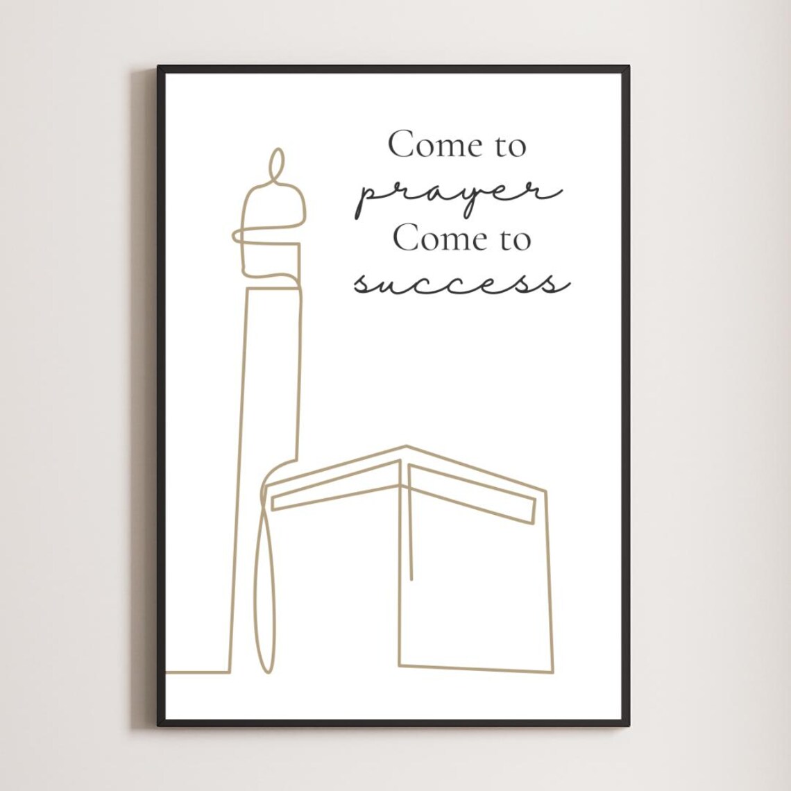Come to Prayer Adhan Islamic Wall Art Minimalist Line Drawing Mosque ...