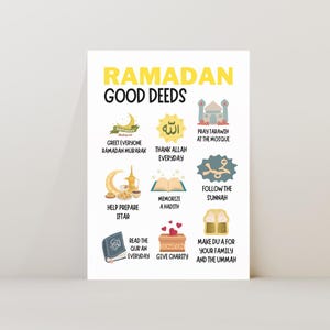 Ramadan Good Deeds for Kids Poster - Ramadan Calendar, Ramadan ...