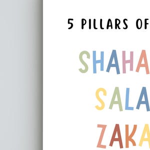 Islamic Educational Kids Bundle Printable Set | 5 Pillars of Islam 5 ...