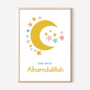 Kids Islamic Wall Art Set Printable Bismillah Alhamdulillah Muslim Kids ...