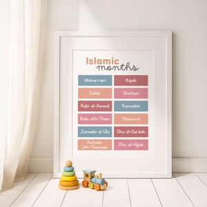 Islamic Months Poster Muslim Calendar Printable Hijri Months Chart Kids ...