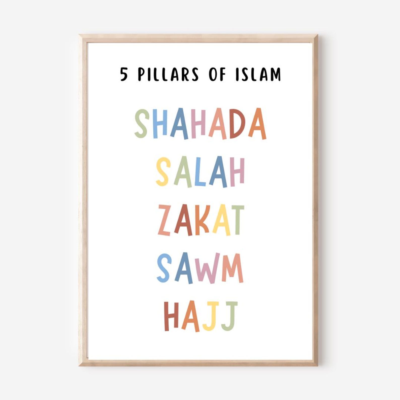 Islamic Educational Kids Bundle Printable Set | 5 Pillars of Islam 5 ...