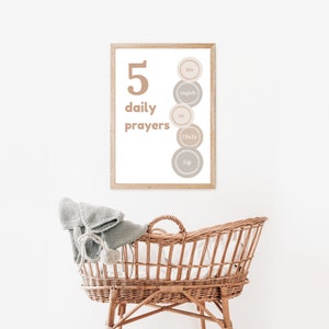 Muslim 5 Daily Prayers Islamic Wall Art Print Five Salahs Islamic ...