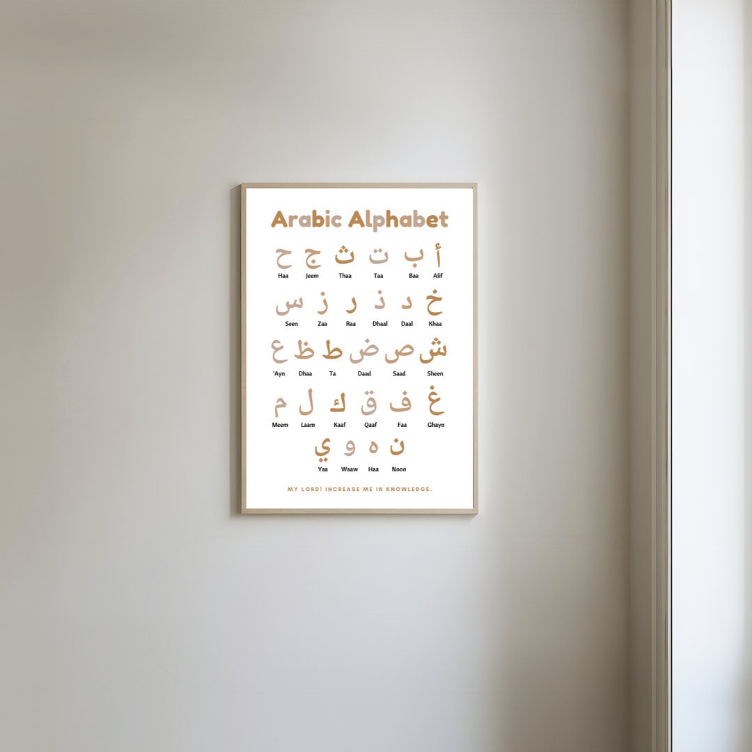 Arabic Alphabet Printable Poster for Kids Educational Islamic Printable ...