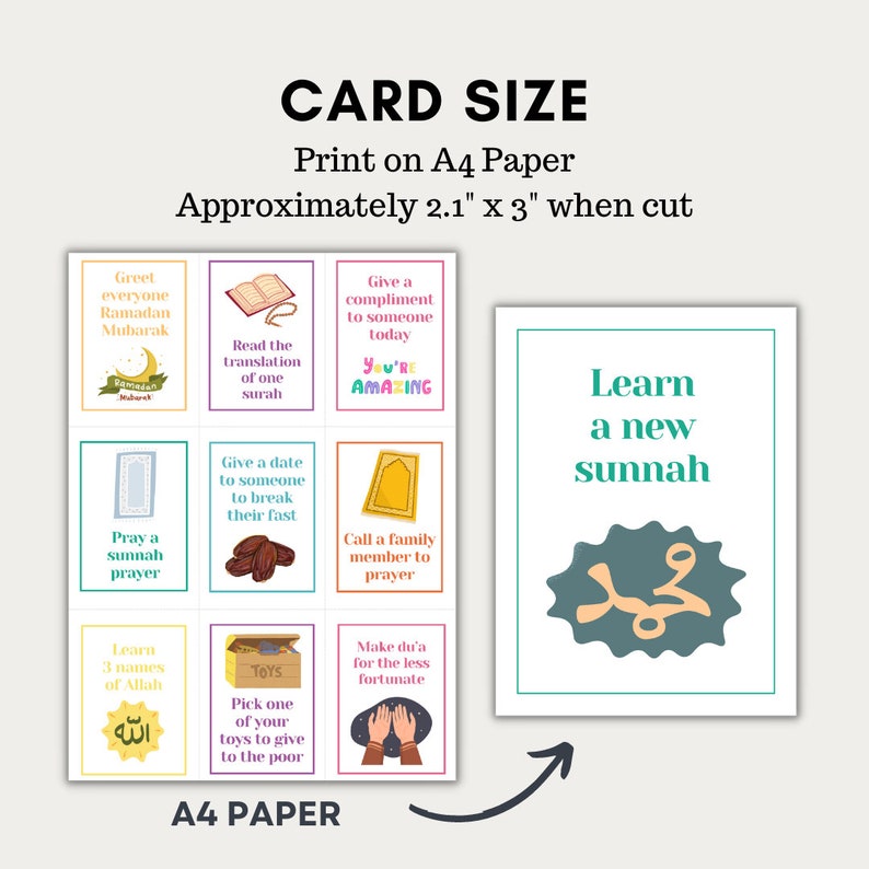 Ramadan Good Deed Cards for Kids Printable Islamic Activity 30 Daily ...