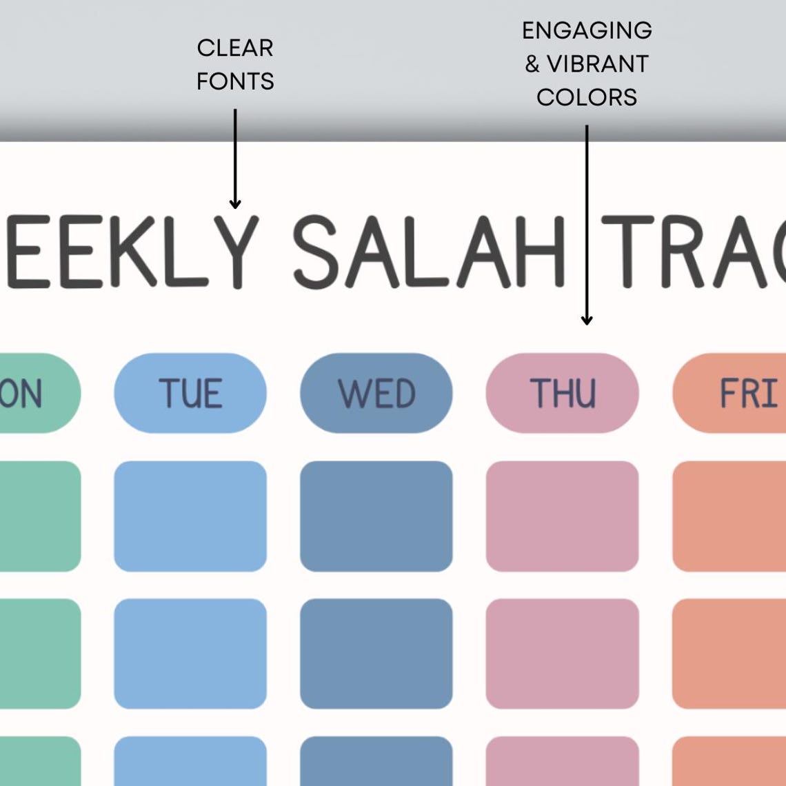 Weekly Salah Tracker Printable Islamic Prayer Planner Islamic Wall Art ...