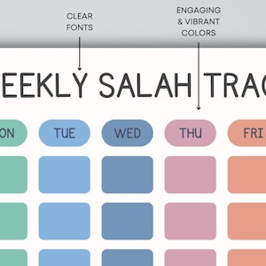 Weekly Salah Tracker Printable Islamic Prayer Planner Islamic Wall Art ...