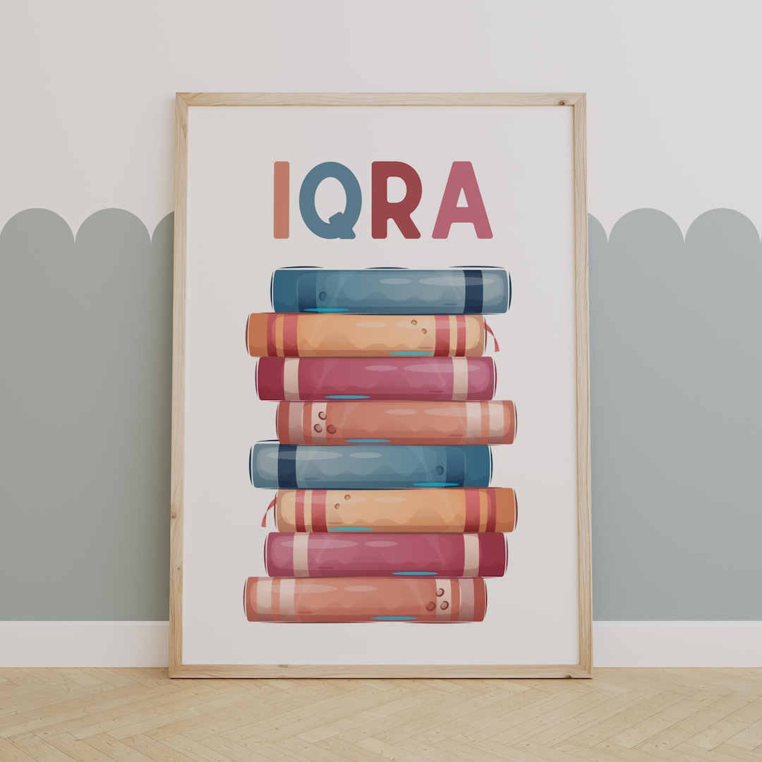 Iqra Islamic Wall Art Quran Learning Muslim Kids Decor English Arabic ...