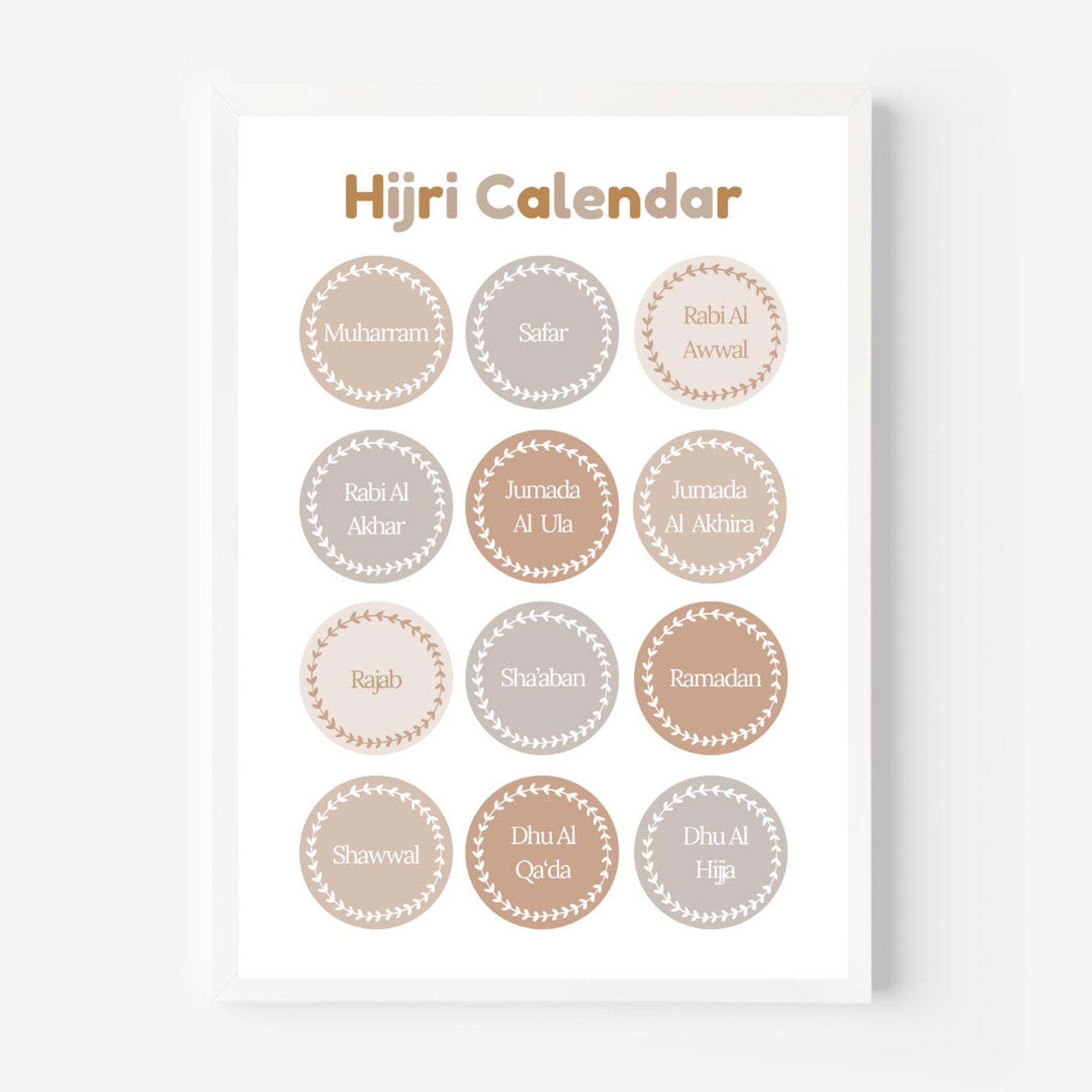 Islamic Calendar Hijri Calendar Islamic Months Islamic Poster Kids ...