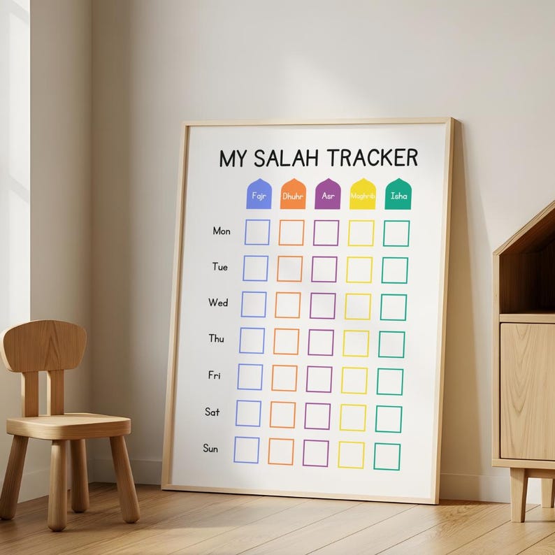 Salah Tracker Islamic Kids Printable Weekly Prayer Tracker Muslim ...