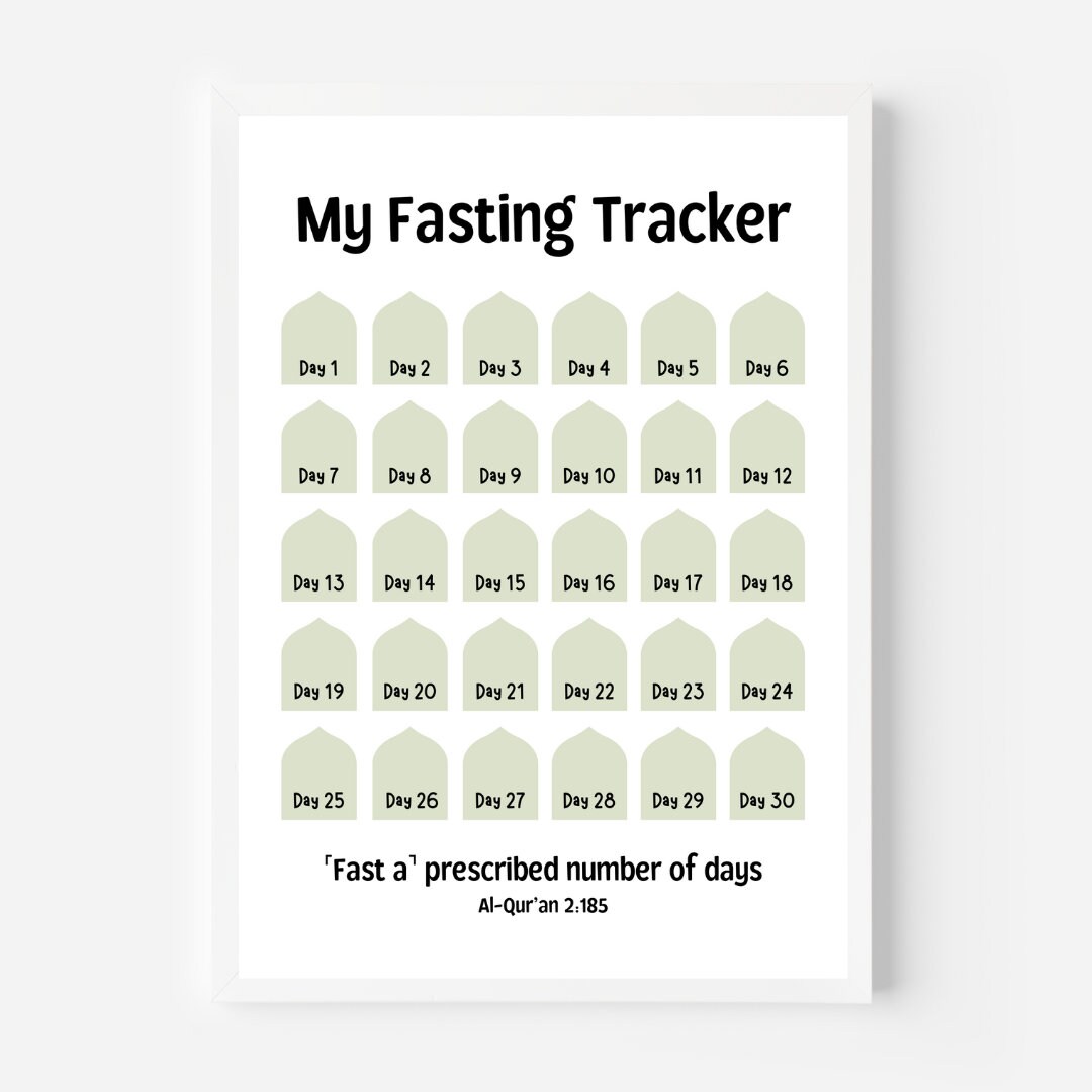 Kids Ramadan Fasting Tracker Printable Ramadan Art, Ramadan Print ...